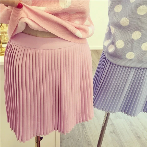 A Solid Colorful Floweral Fashion Skirt Floral Plaid Pleated New 2015 ...