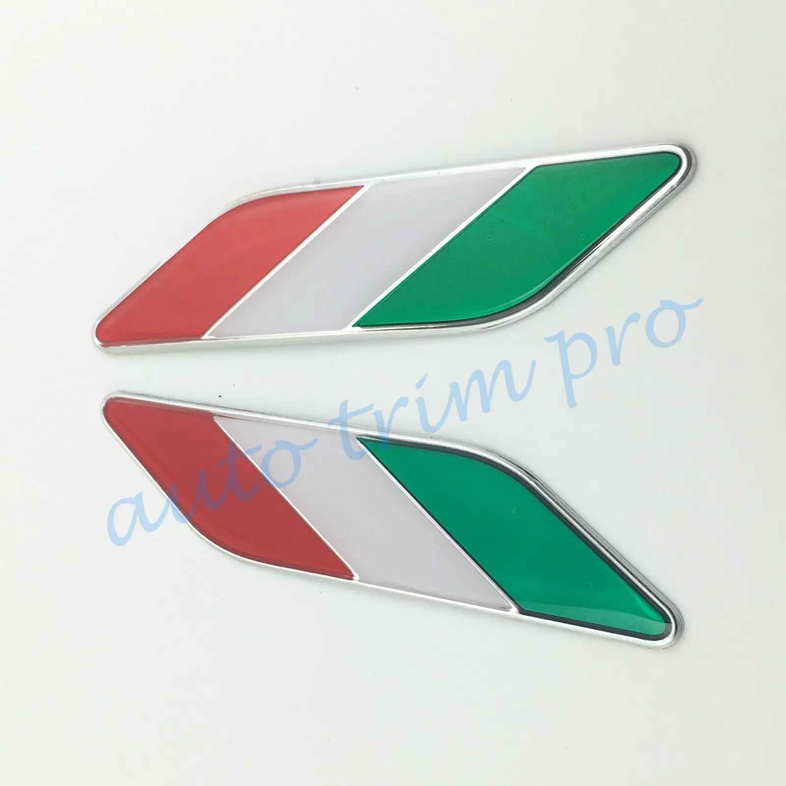 2pcs 3d Decal Sticker It Italy Nation Flag Logo Emblem Badge Chrome Car ...