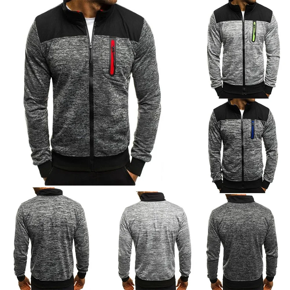 Men Sweatshirt Autumn Winter Casual Fashion Zipper Design Sweatshirt ...