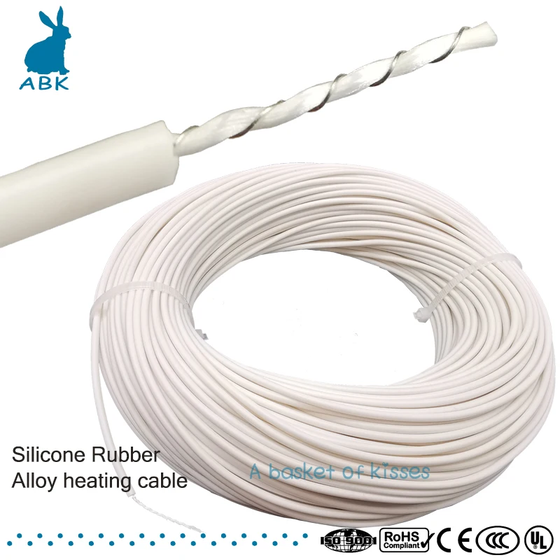 100m High quality alloy heating wire 5 230volt 1 3000ohm Silicon rubber ...