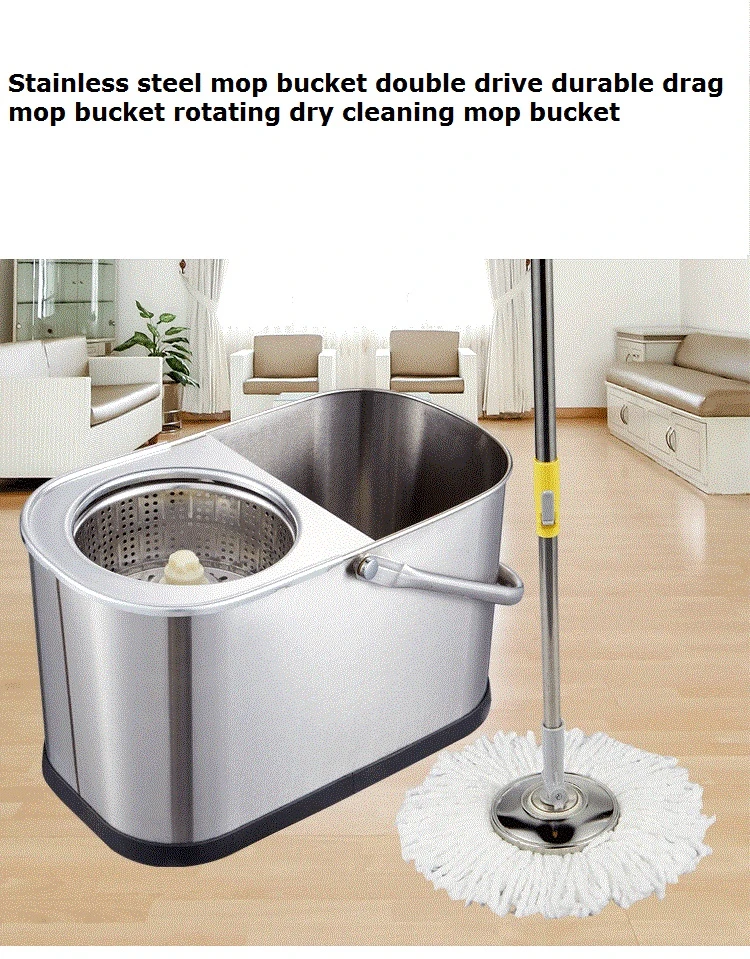 Stainless Steel Mop Bucket Double Drive Durable Good God Drag Mop ...