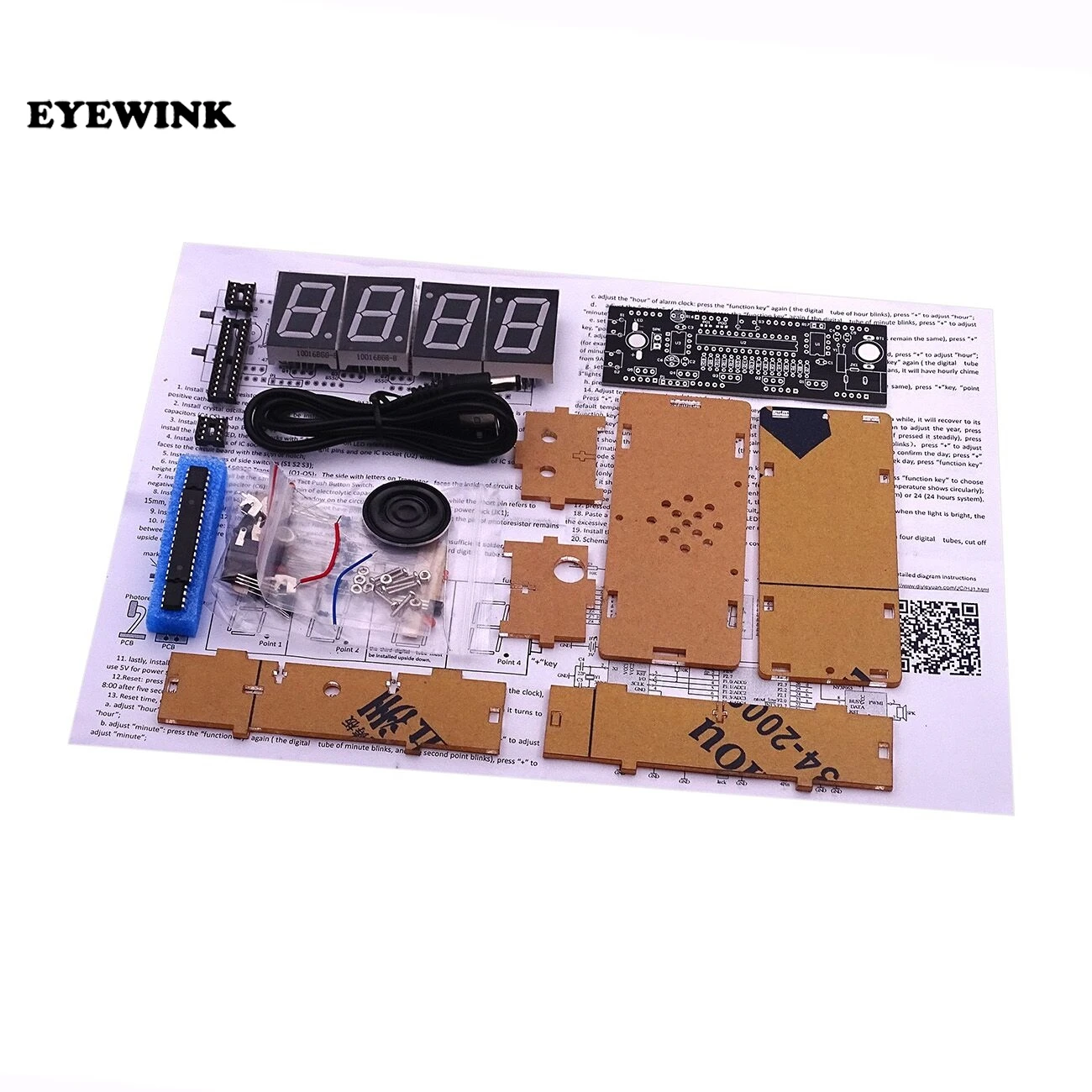 단일 칩 LED 디지털 시계 부품, DIY 전자 시계 키트, 대형 스크린, 더 많은 버전 선택 가능|clock kit|diy electronicelectronic diy ...