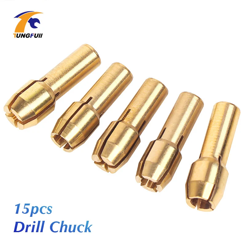 Tungfull Chuck For Mini Drill 15pcs Mini Drill Brass Collet Chuck ...