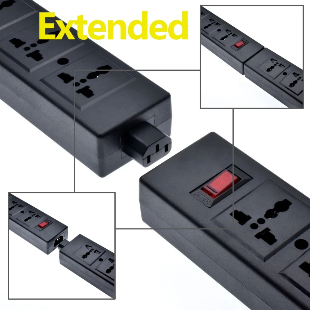 4 Ways Power Strip Overload Protector,pdu Strip With Safety Shutter ...