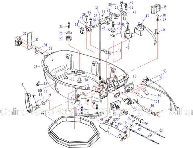 Free shipping electric starter motor cover componets for hidea HDF9.9 ...