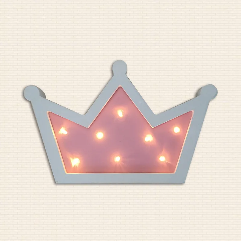 Wooden Crown modeling Night light LED Wall decoration lamp Wedding ...