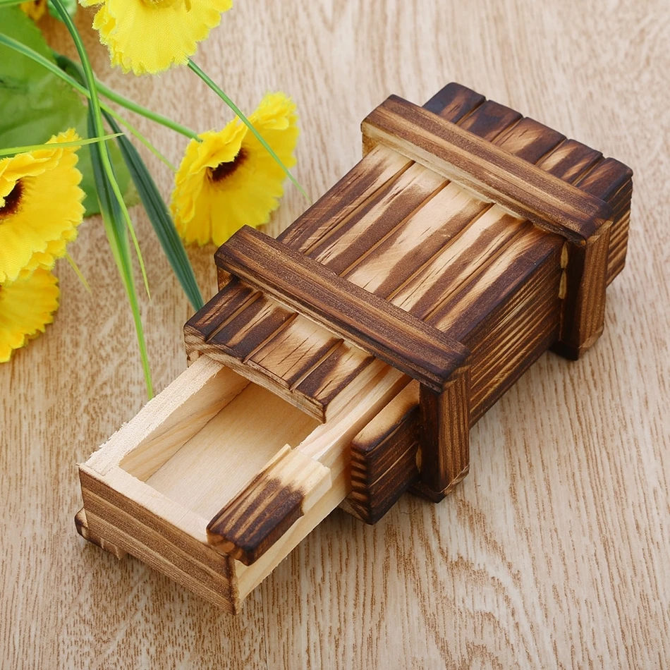 1pcs Magic Wooden Puzzle Box Puzzle Wooden Secret Trick Drawer Gift