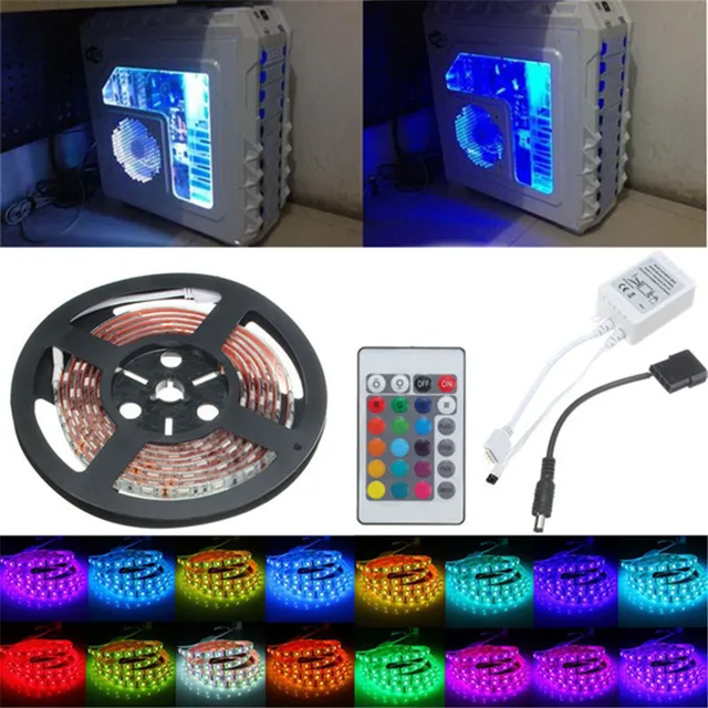 16 Colors Super Bright RGB 5050 SMD LED Strip Computer PC Chassis ...