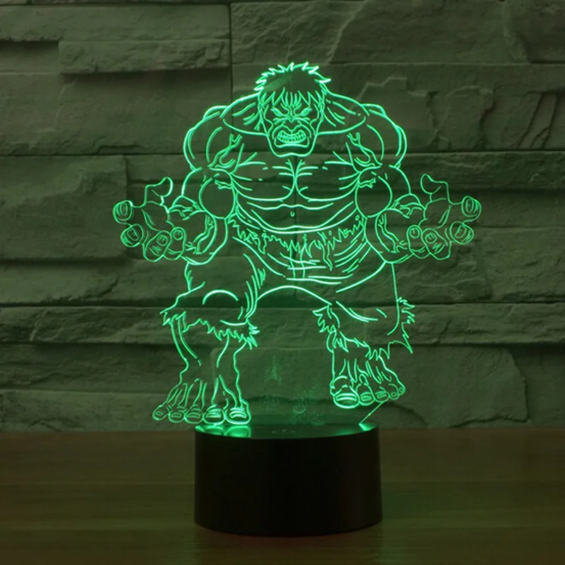 Avengers Hulk LED Night Light 3D Lamp luminaria de mesa Lighting Toy ...