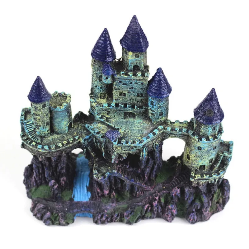 24cm Aquarium Artificial Castle Decoration Fish Tank Ancient Castle ...