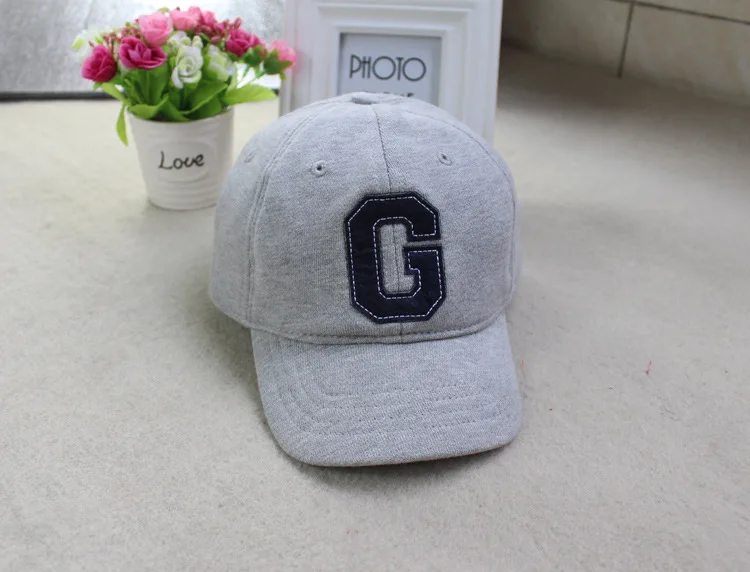2016 new kids summer casual letter G gray cotton baseball cap girls boy ...