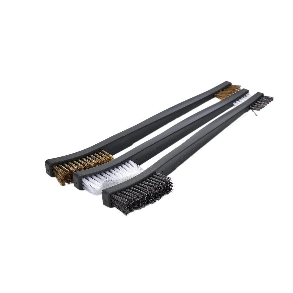 Mini Wire Brush Set Brass Nylon Stainless Steel Bristle Cleaning Tool ...