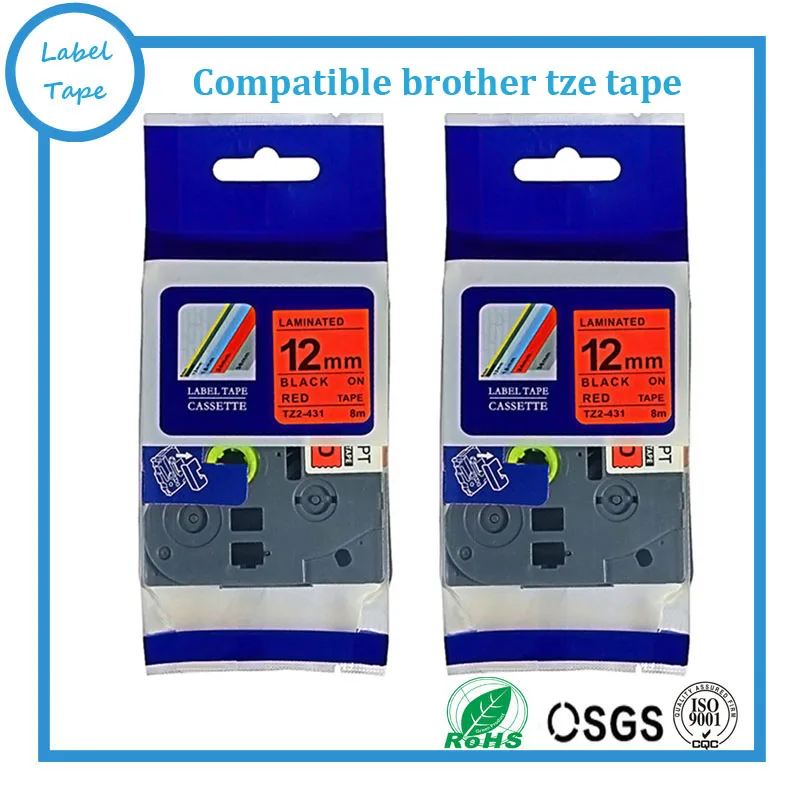 무료 배송 10 개/몫 tze431 Tze 431 tze 431 12mm tz 테이프 호환 형제 p 터치 블랙 레드 테이프 라벨 ...