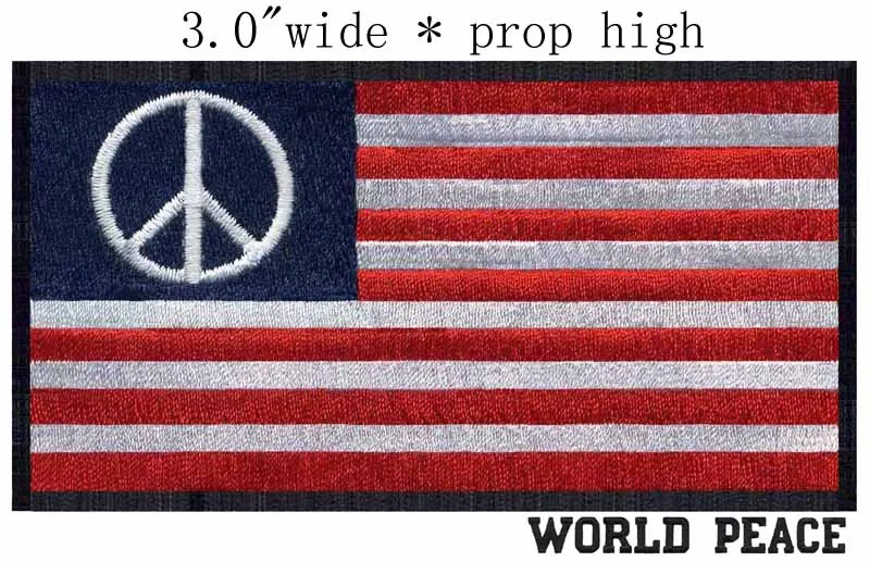 United States Peace Flag Embroidery Patch 3" Wide Shipping/horizontal ...