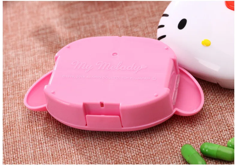 Cartoon Hello Kitty And My Melody Design Portable Pill Medicine Box ...