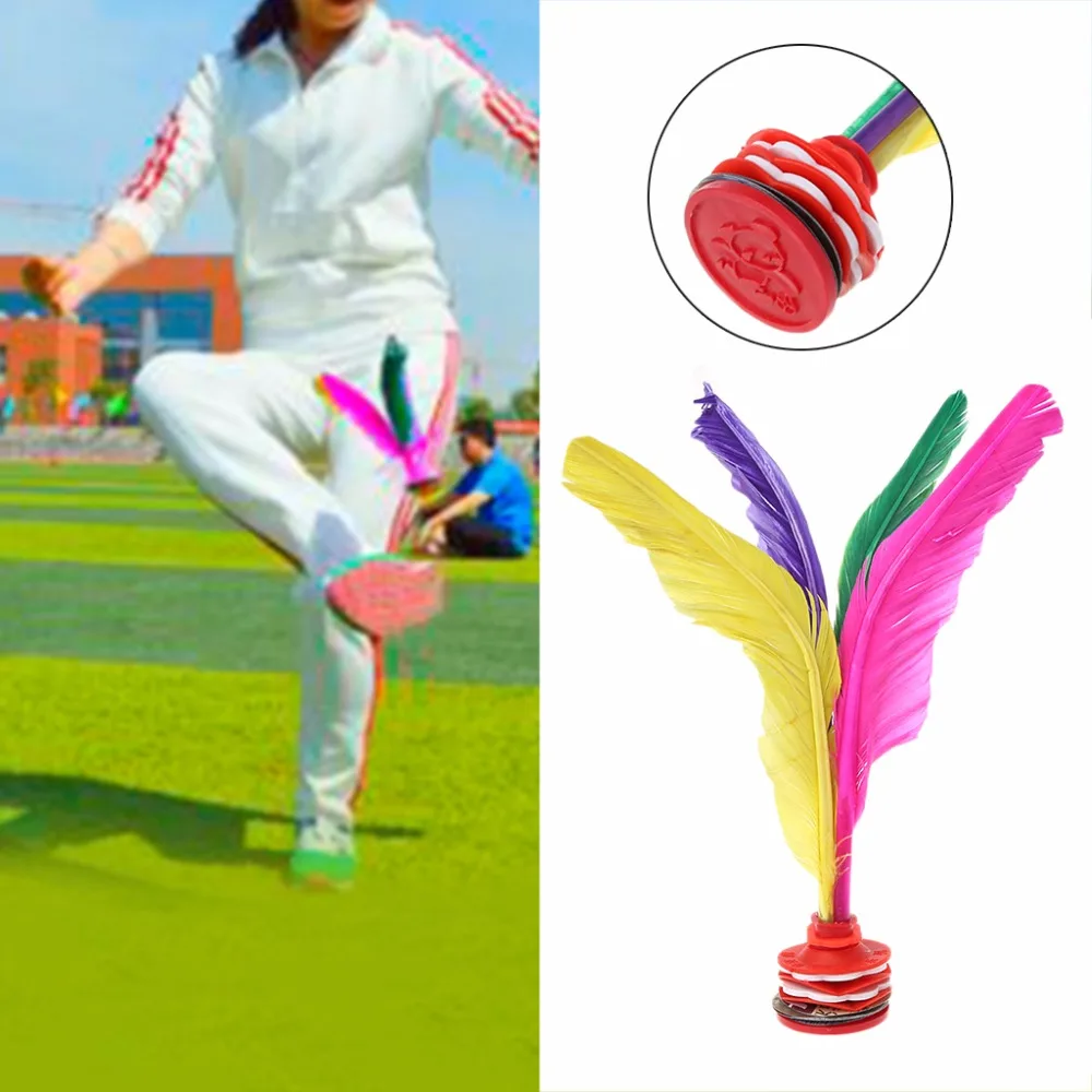 Colorful Feather Chinese Jianzi Fitness Sports Toy Game Foot Kicking ...