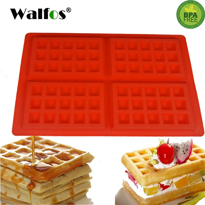 WALFOS Food Grade Silicone Waffle Mould Cake Pan Chocolate Pan Fondant ...