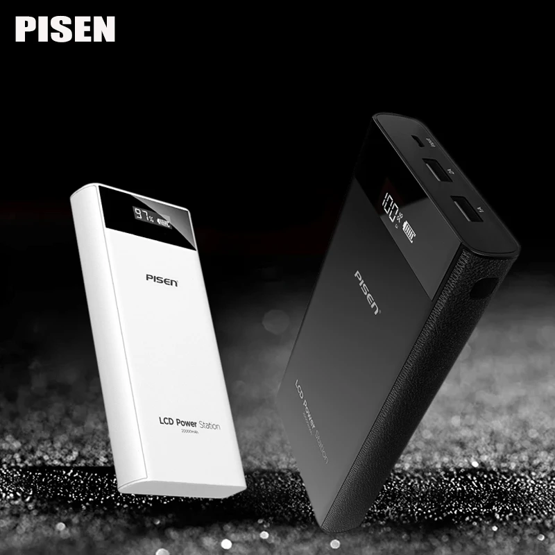 Pisen power bank 20000mAh External Battery Universal 18650 battery Dual ...