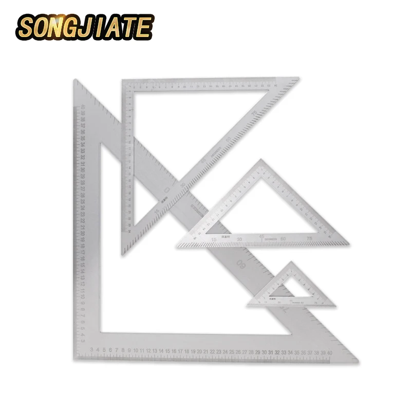 SONGJIATE Stainless steel triangular rule 90 degrees thickening right ...