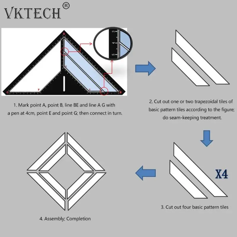 Multi-use Measuring Ruler Speed Square Roofing Triangle Angle ...