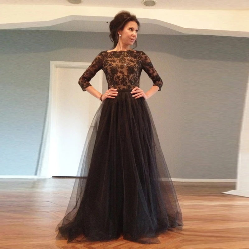 Sexy Backless Three Quarter Sleeve Prom Dresses vestidos de formatura ...