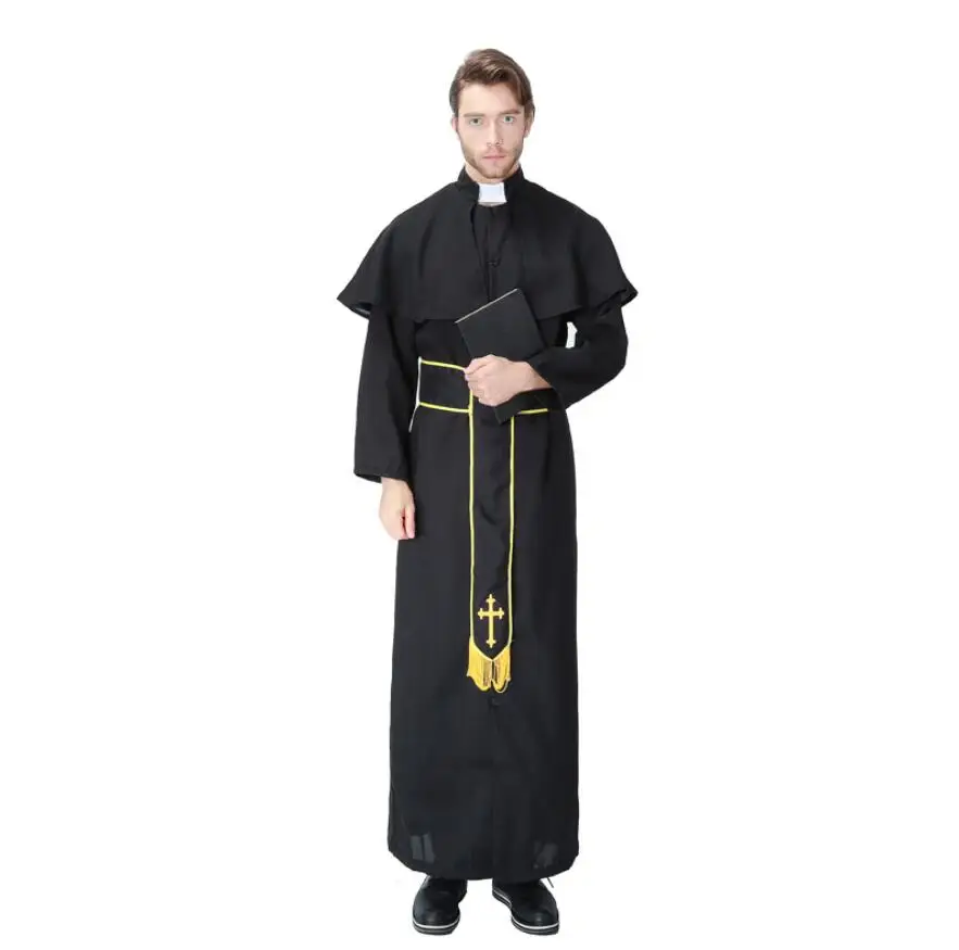 Medieval God Father Missionary Costume Men Cosplay Gown Renaissance