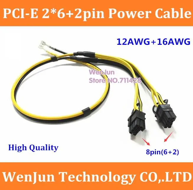 50x-PCI-Express-Graphics-Card-Connector-PC-Supply-GPU-Molex-8pin-to-2 ...