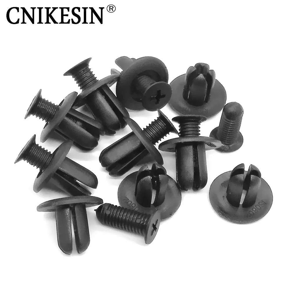 100pcs 8mm Hole Door Rivet Push Clip Black Cars Lined Cover Barbs ...
