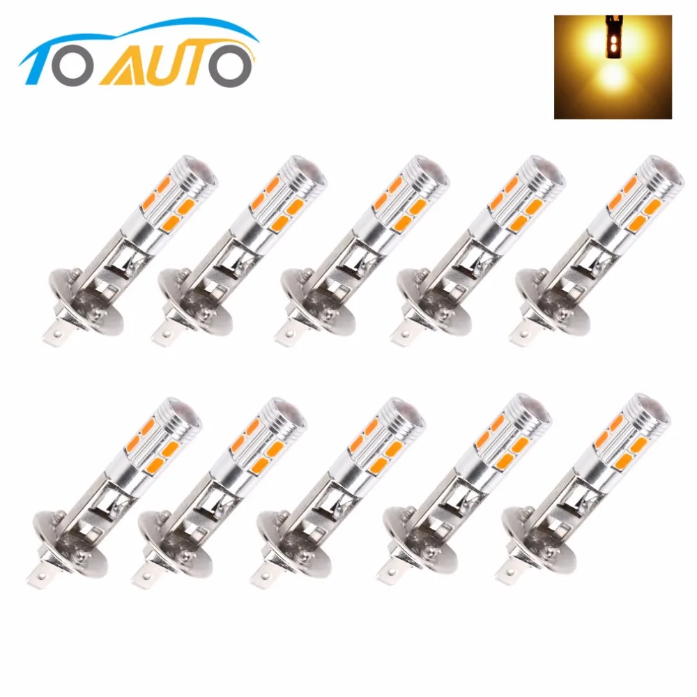 10 PCS New H1 10 SMD 5630 Yellow Amber Car LED light Fog Turn Daytime ...