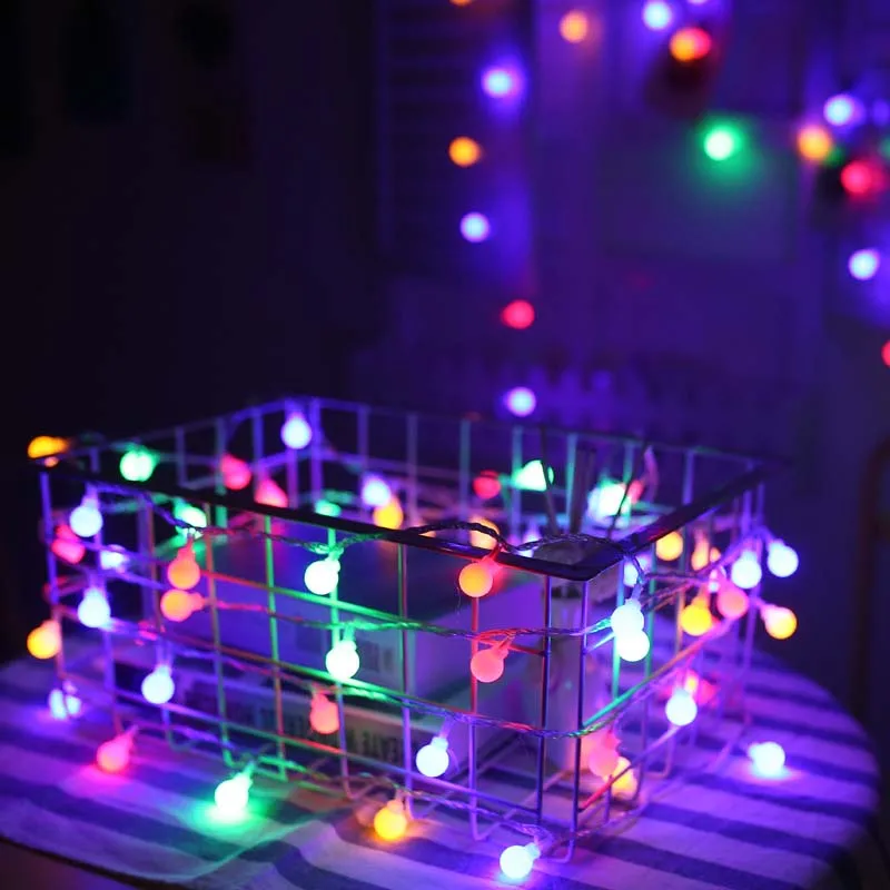 Small Ball LED String Lights 1.5M 10LED 3M 20LED 6M 40LED Christmas ...
