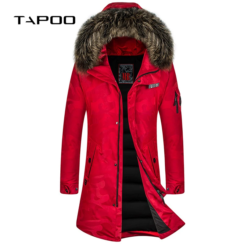 Мужские зимние куртки на 90% белом утином пуху, толстые теплые длинные ...