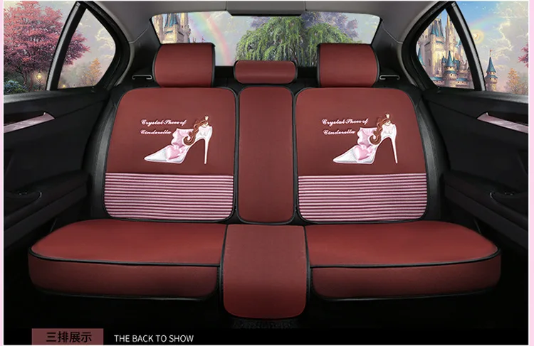 Полностью розовые Чехлы для автомобильных сидений для девушек, женские ...