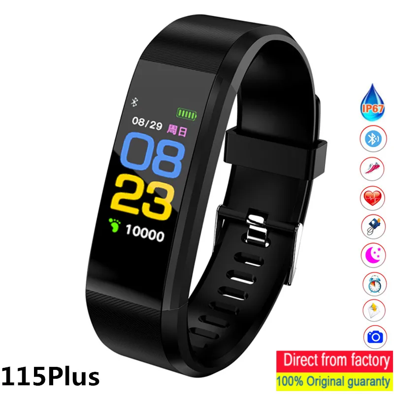 Smartband 115 plus 심박수 모니터 혈압 측정 피트니스 트래커 ios android pk y5 용 ...