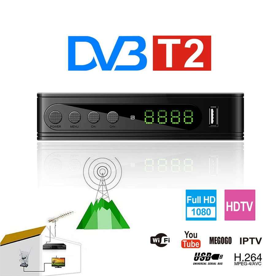 U2C DVB T Smart TV Box HDMI DVB T2 T2 STB H.264 HD TV Digital ...