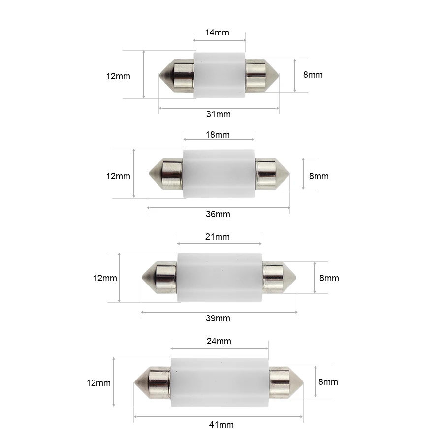 Festoon Bulb Size Chart