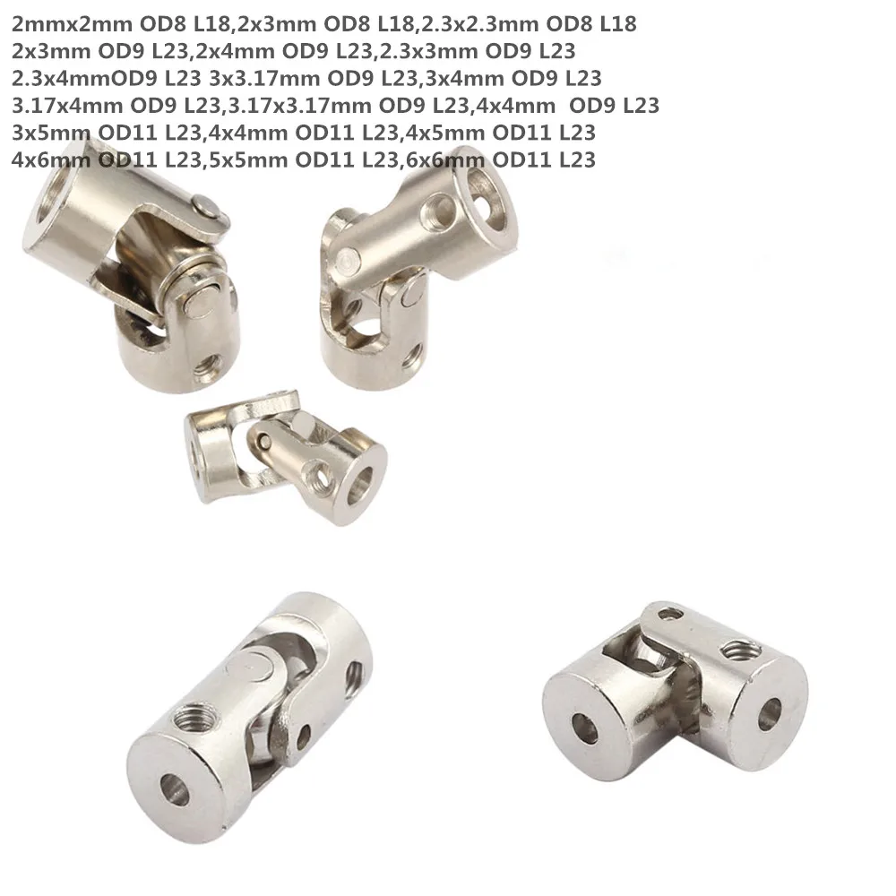 1 pieza 2/2.3/3/3.17/4/5/6mm, acoplamientos de junta universal de Metal ...