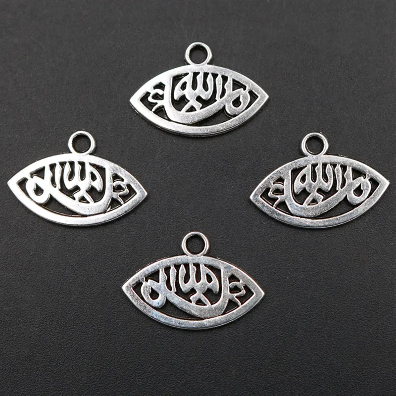 Wkoud 15pcs Silver Plated Islamic Charm Religious Bracelet Keychain Diy ...
