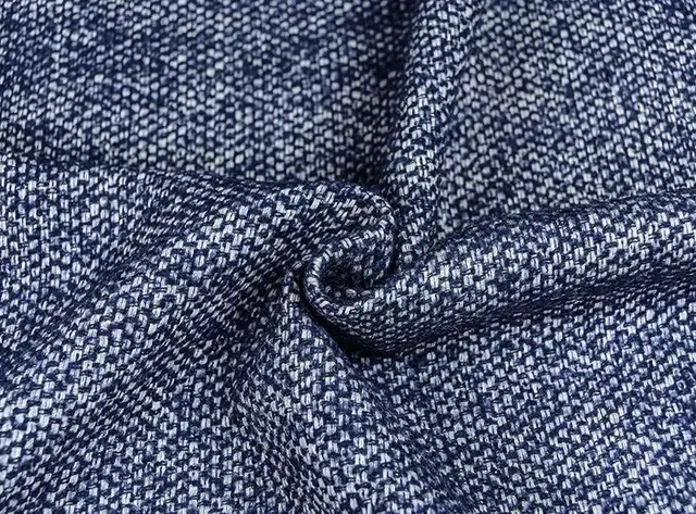 Groothandelaren Blauw geweven grof wol stof jurken, print satijn ...