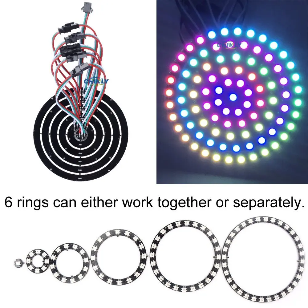 Ws2812b Ring Sk6812 Rgbw Rgb Wwa Module 5050 Integrated Drivers For ...