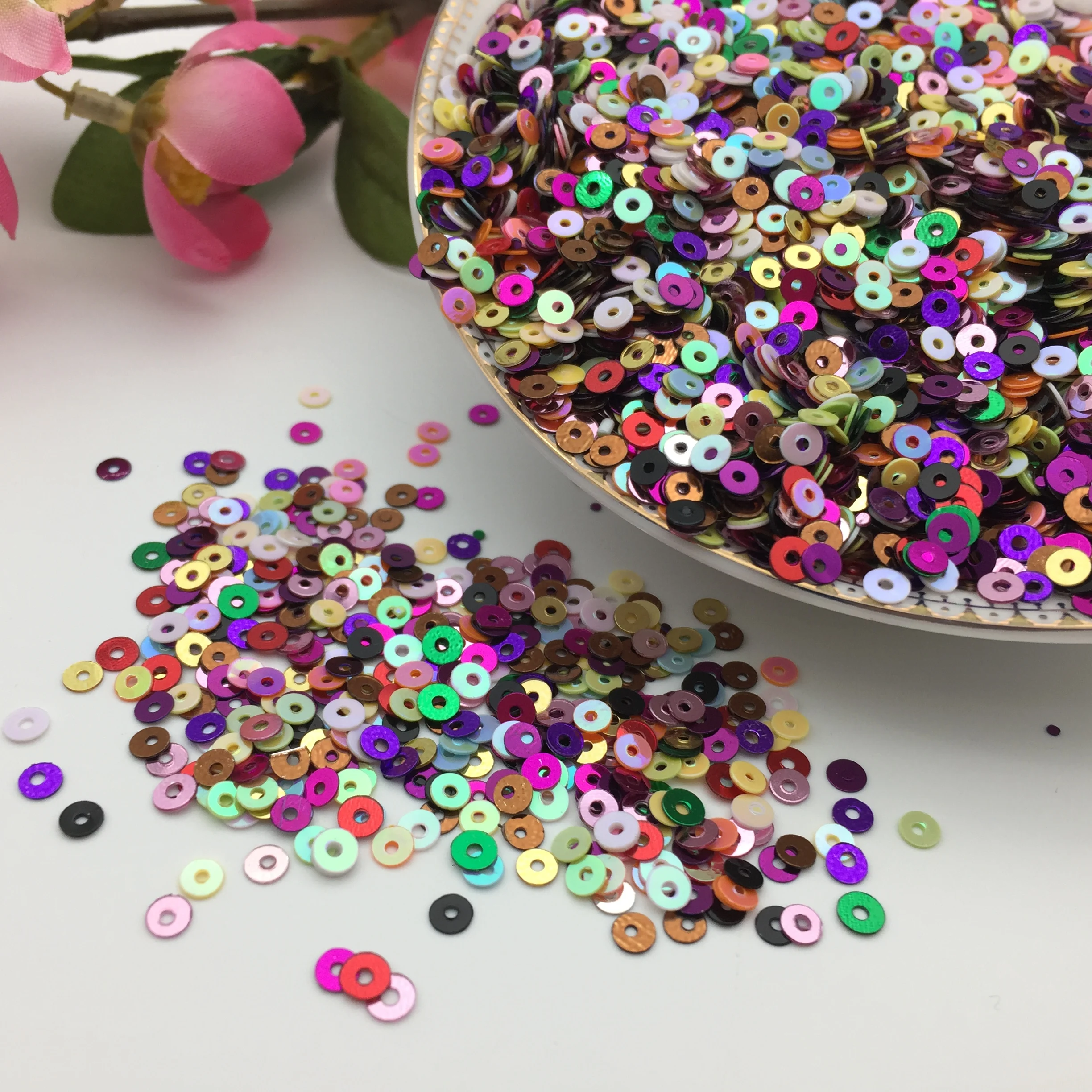 Bulk Sourcing Map 10000pcs 4mm Flat Sequins, Rose Red – For Crafts ...