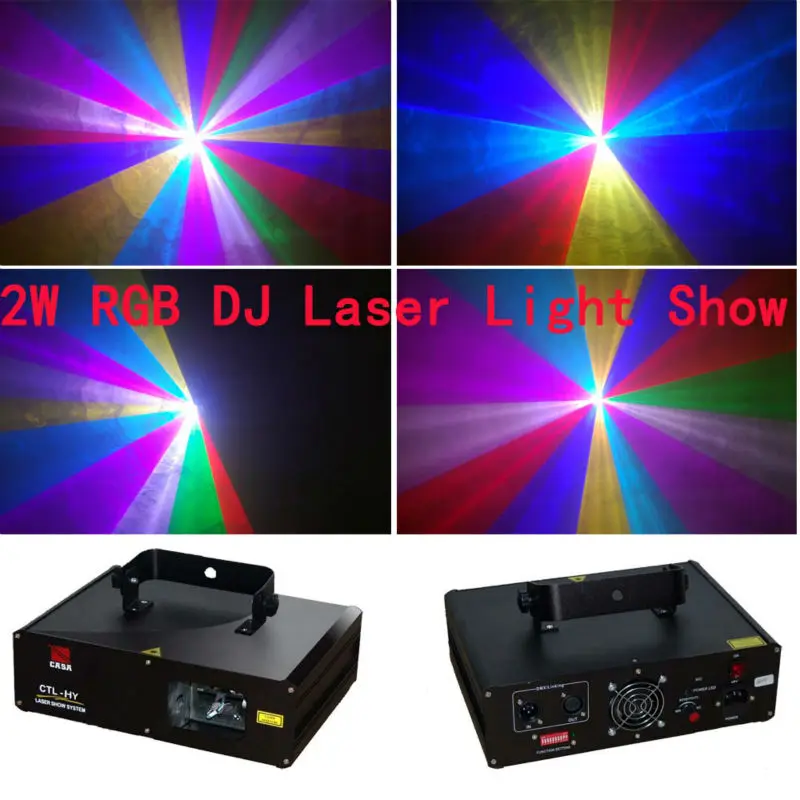 A luz do laser 300 mw Verde + 1 w 650 Red + 700 mw Azul dj misturando ...