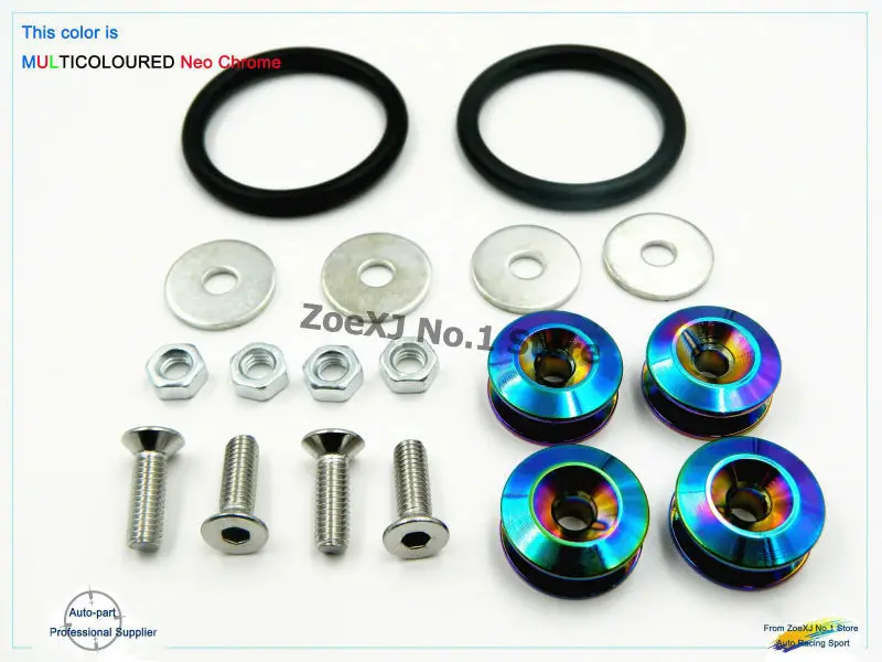 MULTICOLOURED Neo Chrome Aluminum QUICK RELEASE FASTENERS KIT FOR ...