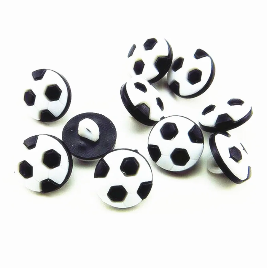 100pcs White+black Football Plastic Buttons Kid's Sewing Crafts Fancy ...