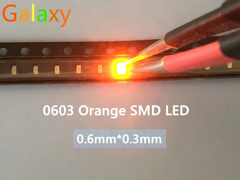 100pcs/0603 Orange/amber Smd/smt Led Super Bright Lamp Lights-emitting ...