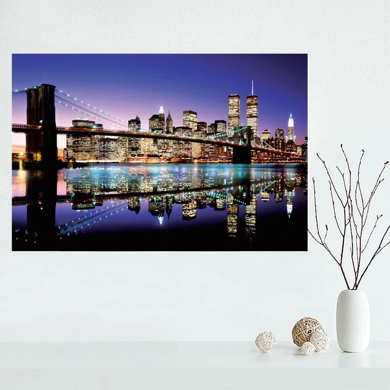 Nova chegada personalizado brooklyn ponte lona pintura cartaz pano de ...