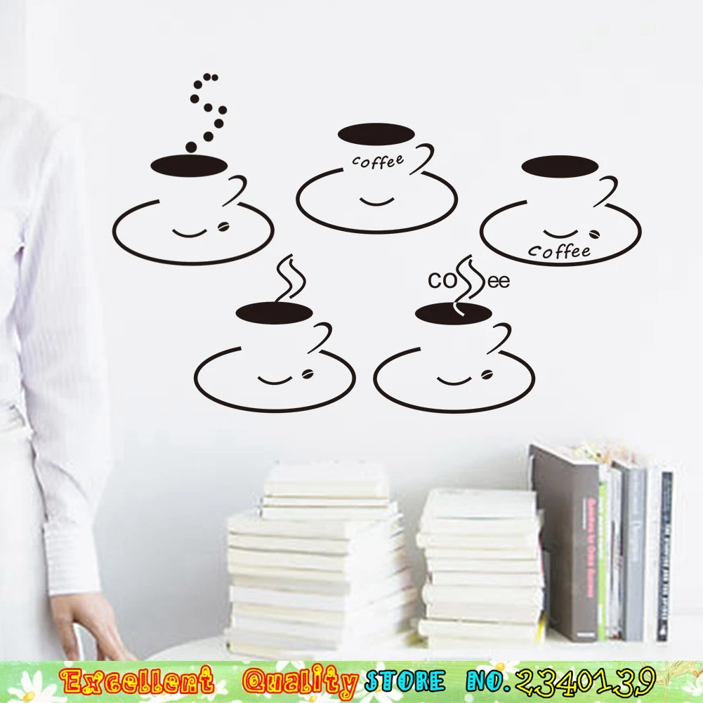 Have A Cup Of Coffee Cup Wall Sticker Cafe Coffee Shop Decoration ...