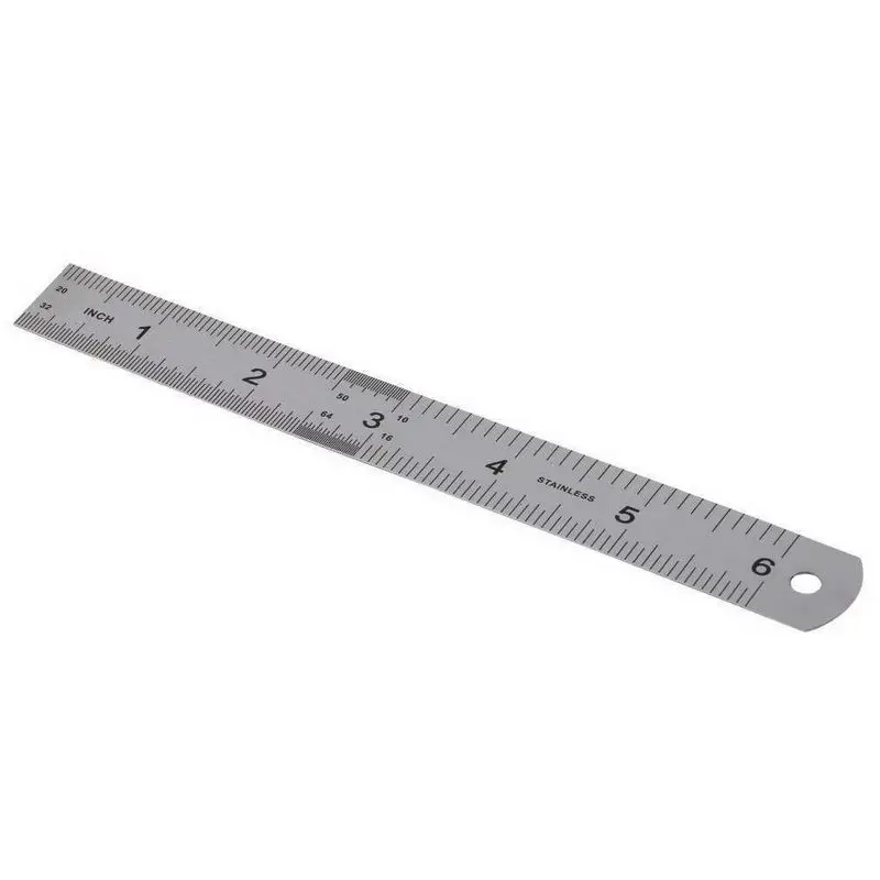 1Pcs Portable Double Side 15cm 6 inch Rulers Stainless Steel Measuring ...