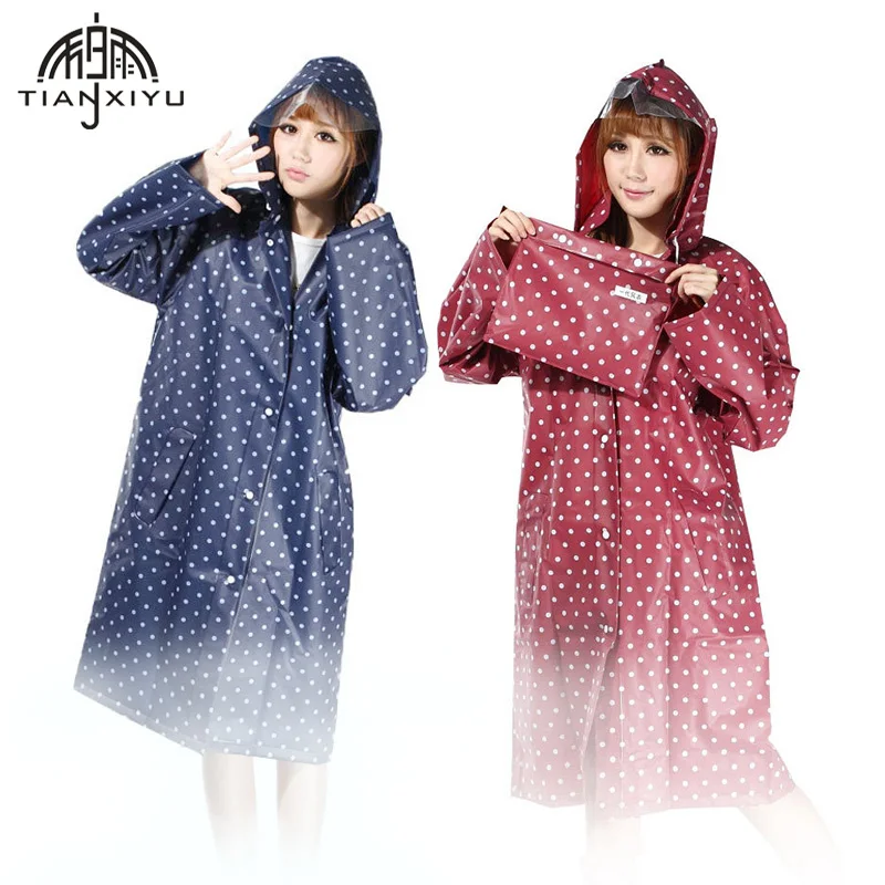 Translucent Hooded Button Raincoat Woment Rain Cover Impermeable Men ...