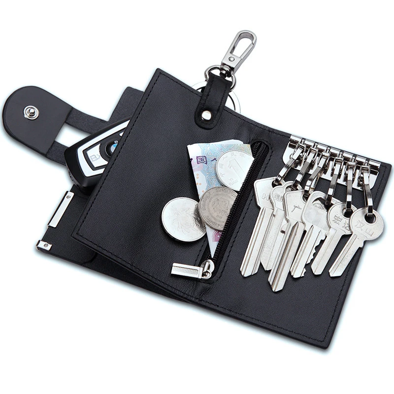 Hot Sale Men's Soft Leather Wallet Card Coin Key Holder Zipper Purse ...