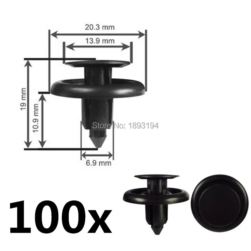 100pcs Fender Liner Clip Hood Bumper Retainer Fit 7mm Hole For Toyota ...